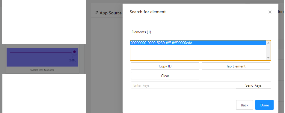 element located successfully in Appium Inspector, but the same element not found from the code ...