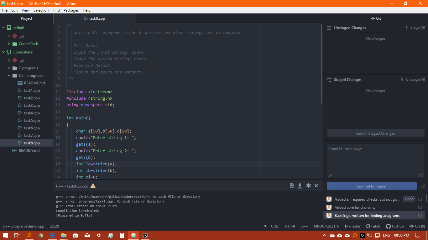 Issues with excuting c++ files contained in directories with white space in directory name ...