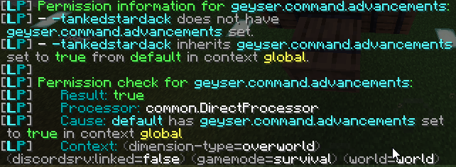 /geyser advancements and /geyser statistics do not work when typed by an unopped bedrock player ...