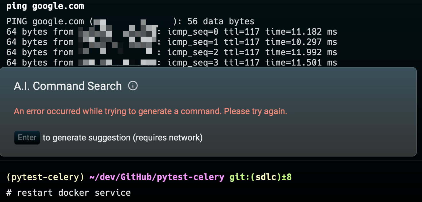 AI Command Search is not working · Issue #2740 · warpdotdev/Warp · GitHub