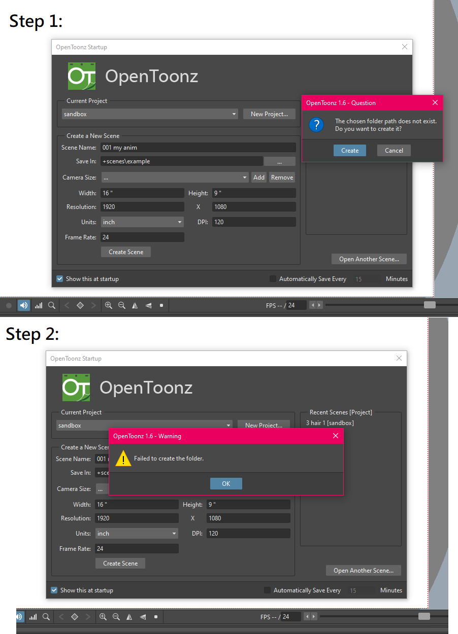 Cannot create a new scene. · Issue #4509 · opentoonz/opentoonz · GitHub