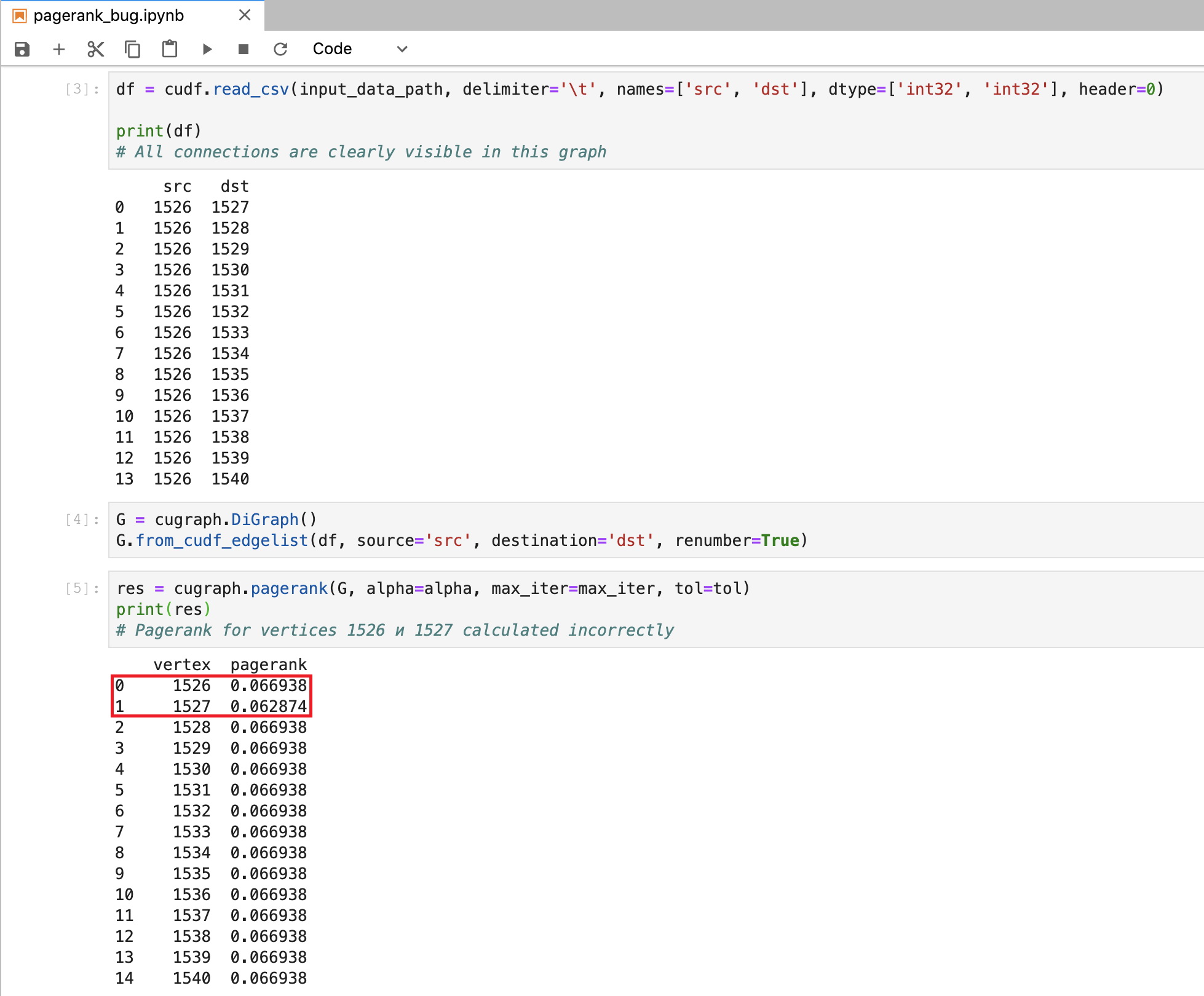 [BUG] coo2csr is incorrect · Issue #981 · rapidsai/cugraph · GitHub