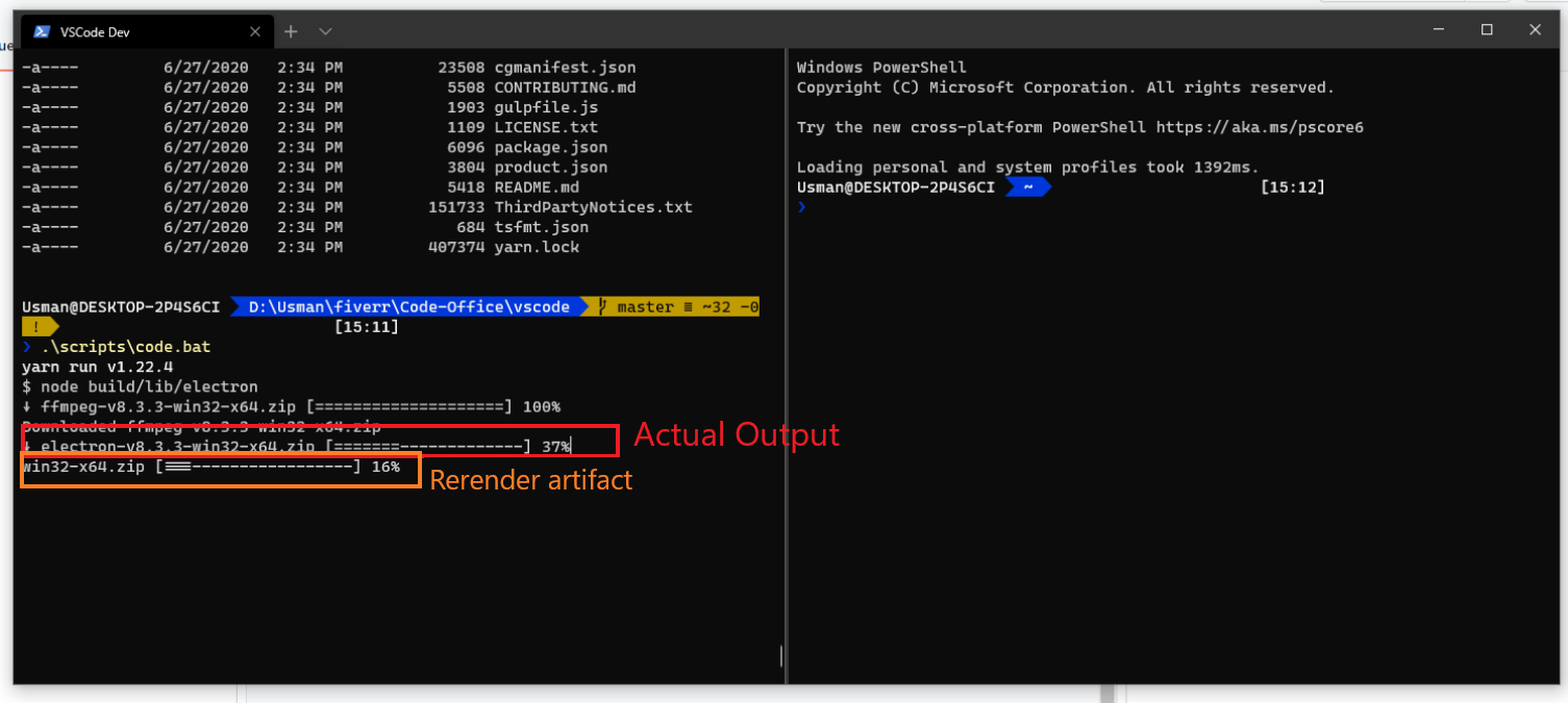 Render artifacts in existing pane upon opening new split pane · Issue #6699 · microsoft/terminal ...