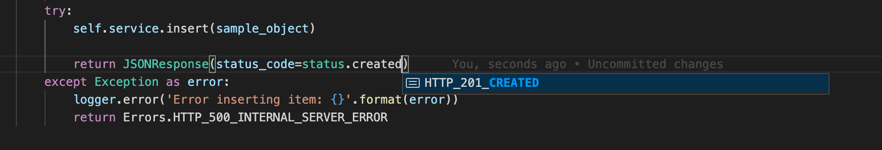 VS Code Autocomplete doesn't suggest status codes · Issue #3307 · fastapi/fastapi · GitHub