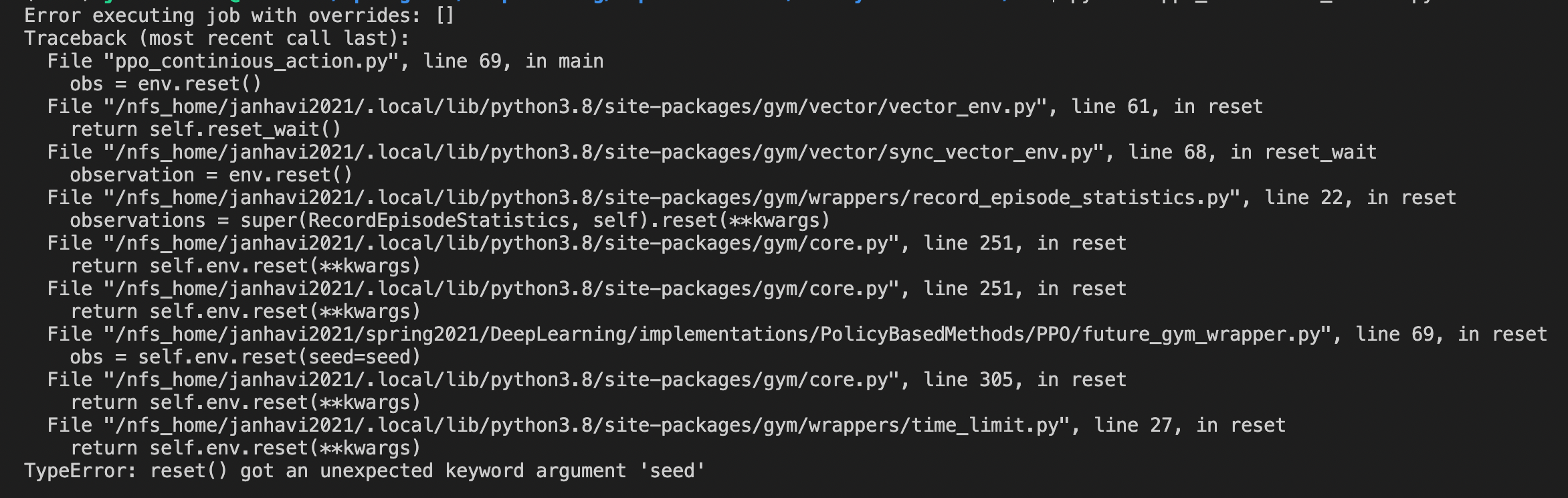 Error with Seed · Issue #2562 · openai/gym · GitHub