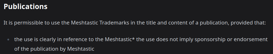 [bug] Non-wrapped bullet in Trademark Guidelines · Issue #622 · meshtastic/meshtastic · GitHub