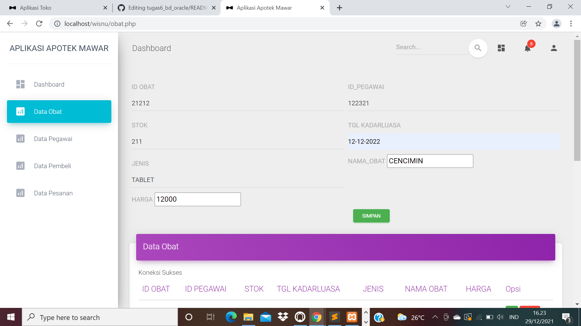GitHub - Wisnu0710/tugas6_bd_oracle