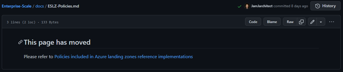 Incorrect Link Target in ALZ-Policies.md · Issue #1127 · Azure/Enterprise-Scale · GitHub