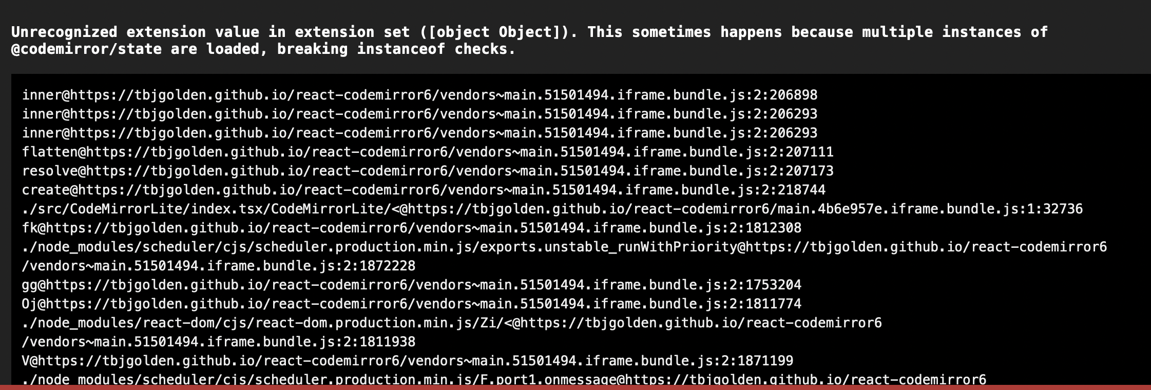 BUG: unable to set extensions · Issue #4 · tbjgolden/react-codemirror6 · GitHub