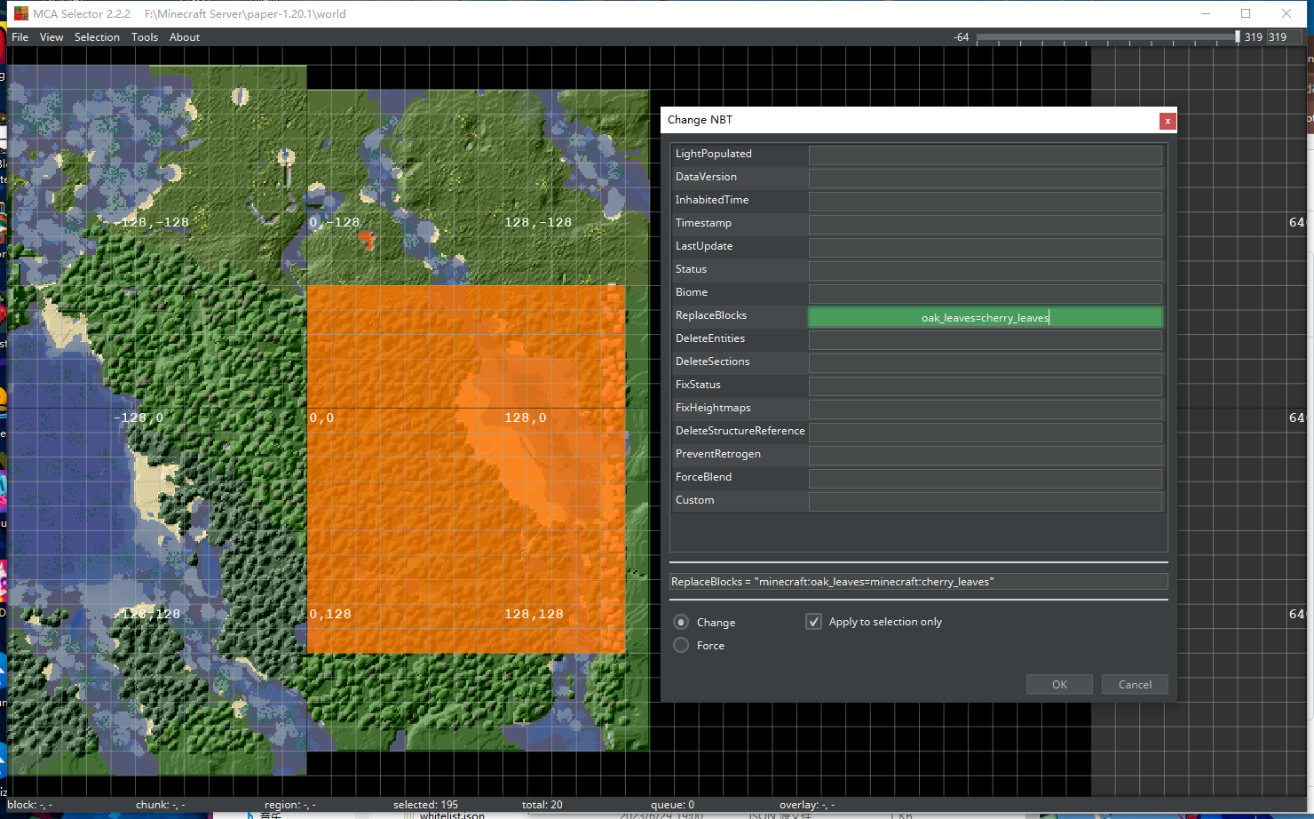 ReplaceBlocks does not work as expected. · Issue #425 · Querz/mcaselector · GitHub