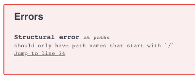 Spectral error for invalid paths is hard to understand · Issue #1303 · stoplightio/spectral · GitHub
