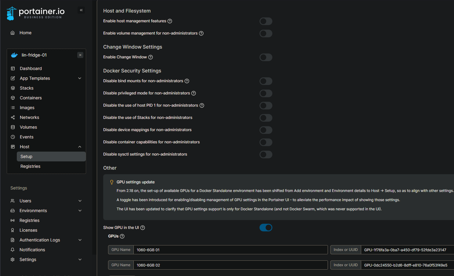 Error when enabling GPU · Issue #7725 · portainer/portainer · GitHub