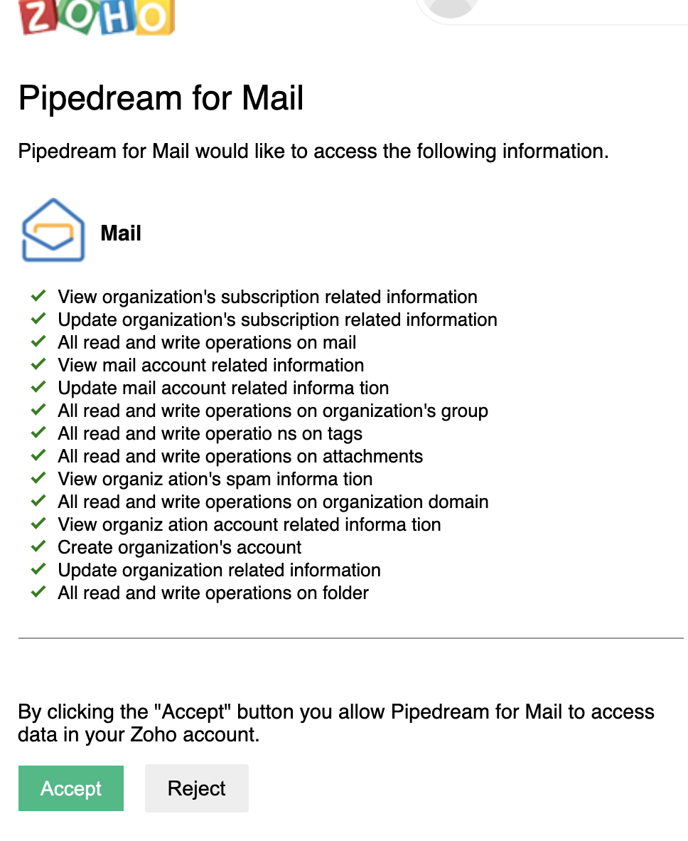 [BUG] Zoho.com auth failure · Issue #2167 · PipedreamHQ/pipedream · GitHub