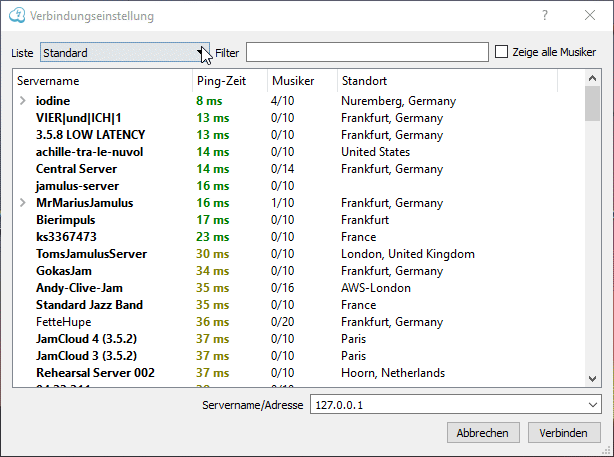 Sorting of servers in serverlist · Issue #293 · jamulussoftware/jamulus · GitHub