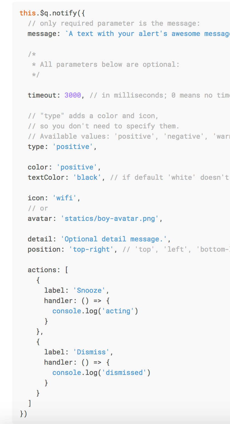 Request Use An Icon For `action Label` In Notify · Issue 1698 · Quasarframeworkquasar · Github 5535