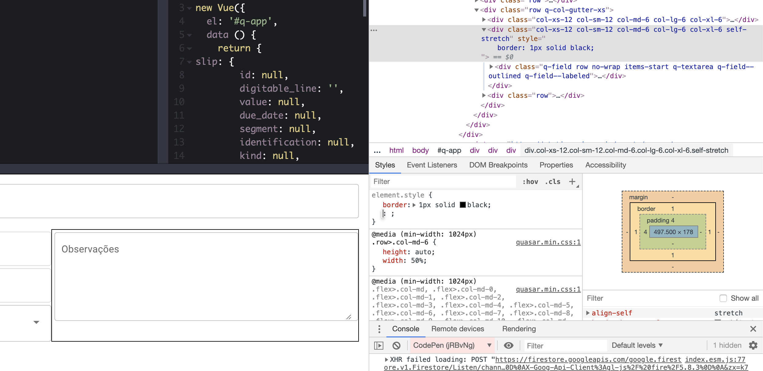 [v1] self-stretch class is not overriding height · Issue #3849 · quasarframework/quasar · GitHub
