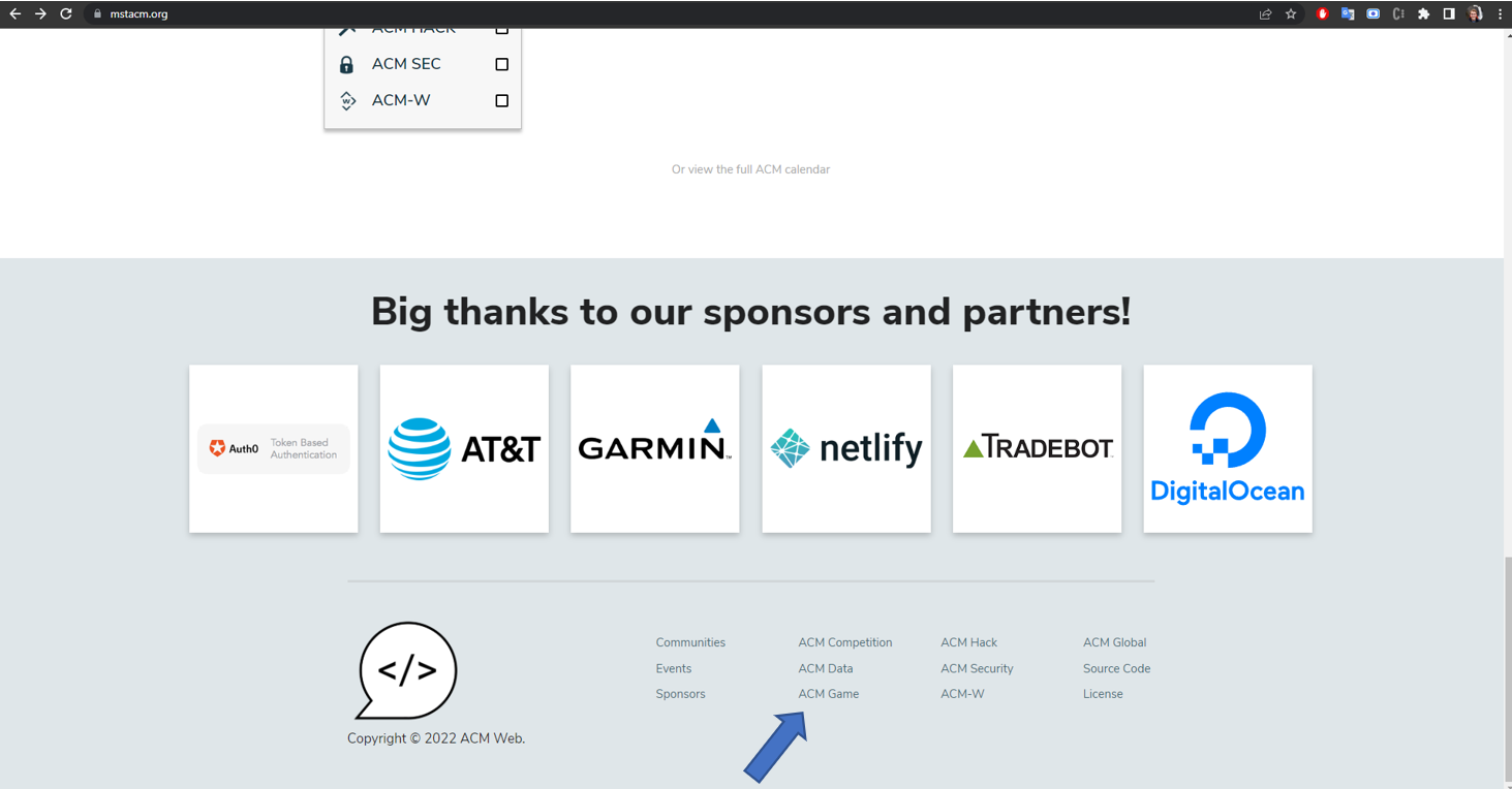 Change ACM Game Footer link · Issue #403 · sigdotcom/mstacm.org · GitHub