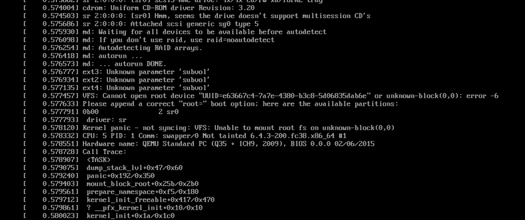 ostree container doesn't generate initramfs making system not bootable `Kernel panic - not ...