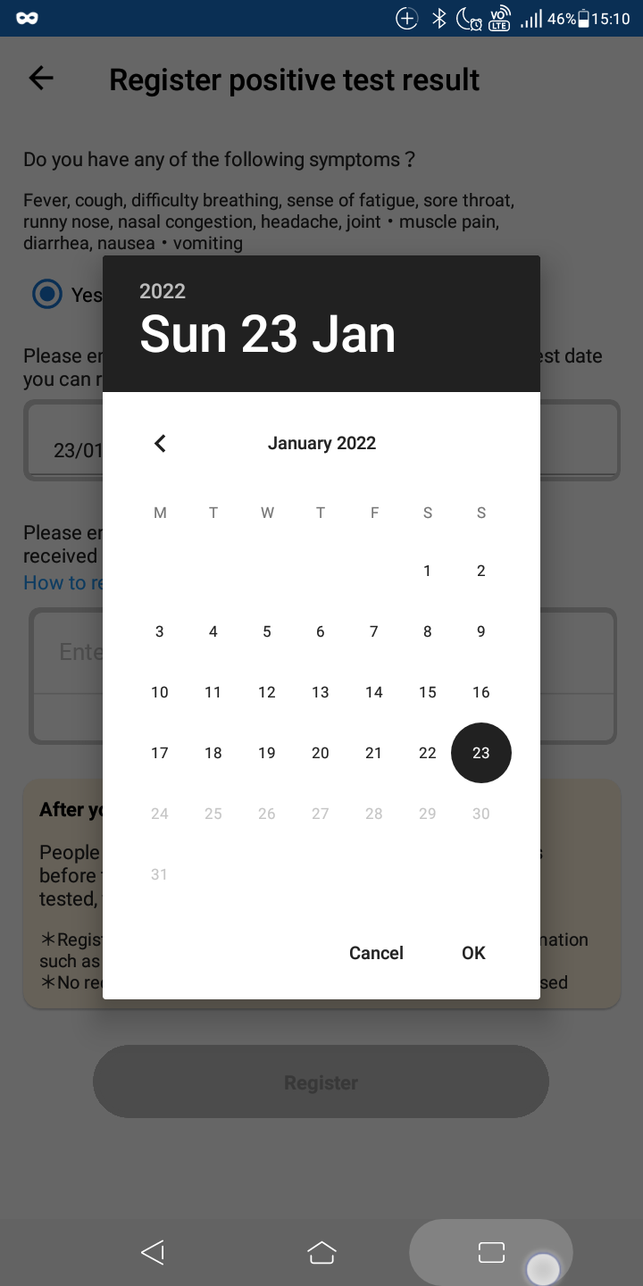 [Android] datepickerdialogの背景色が見にくい · Issue #803 · cocoa-mhlw/cocoa · GitHub