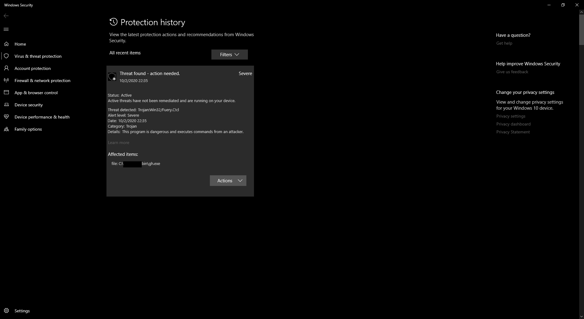 gh.exe is regarded as a virus by Windows Defender · Issue #2064 · cli ...