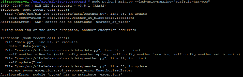 pyowm > 2.10.0 issues · Issue #310 · MLB-LED-Scoreboard/mlb-led ...