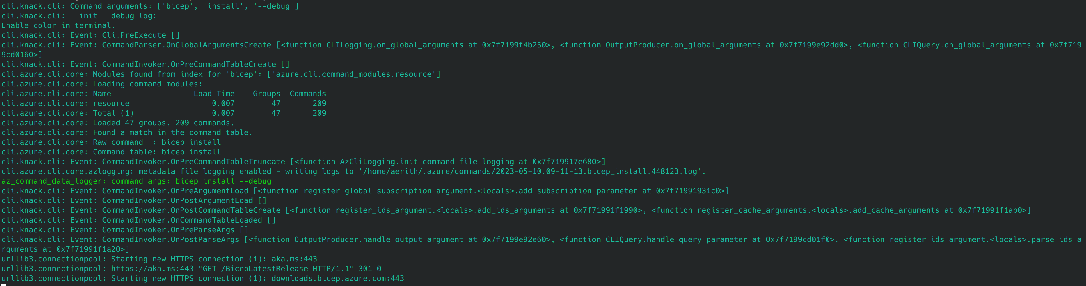 "az bicep install" freezes on Ubuntu Studio 22.04 LTS · Issue #26404 · Azure/azure-cli · GitHub
