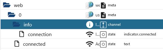 "web.0.info.connected" has no existing object · Issue #198 · ioBroker ...