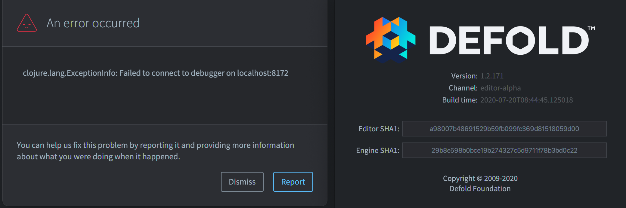 Failed to connect to debugger · Issue #4904 · defold/defold · GitHub