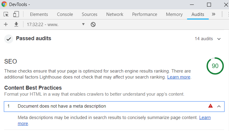 Meta description missing error · Issue #7004 · GoogleChrome/lighthouse · GitHub