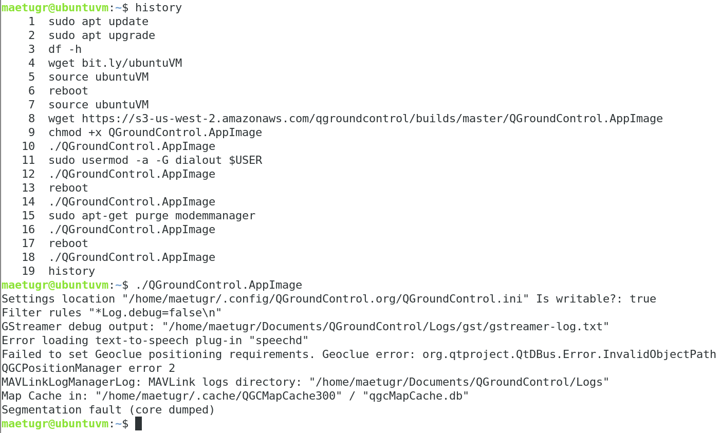 Report: Daily build (14.01) segmentation fault on start · Issue #7144 · mavlink/qgroundcontrol ...