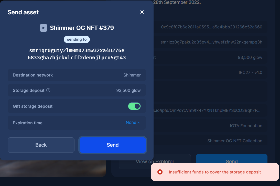 [Bug report]: Unable to send NFT · Issue #6205 · iotaledger/firefly · GitHub