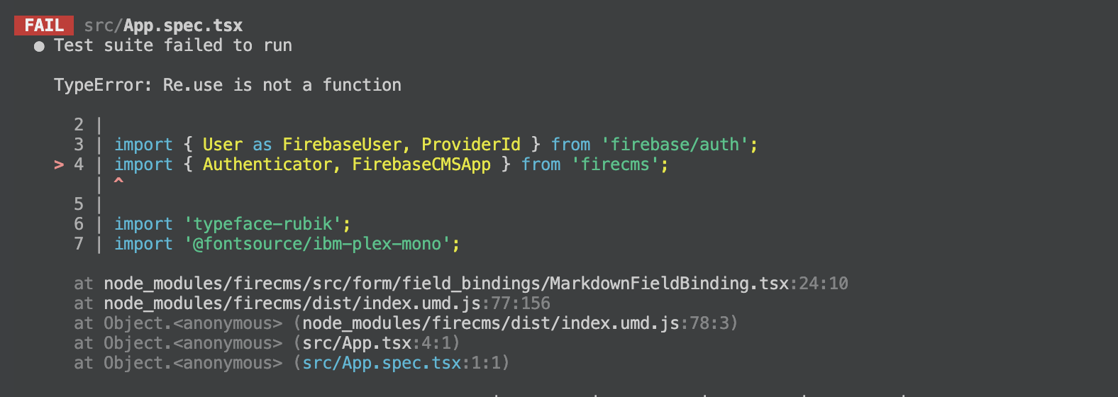 Run the test on firecms project failed · Issue #533 · firecmsco/firecms ...