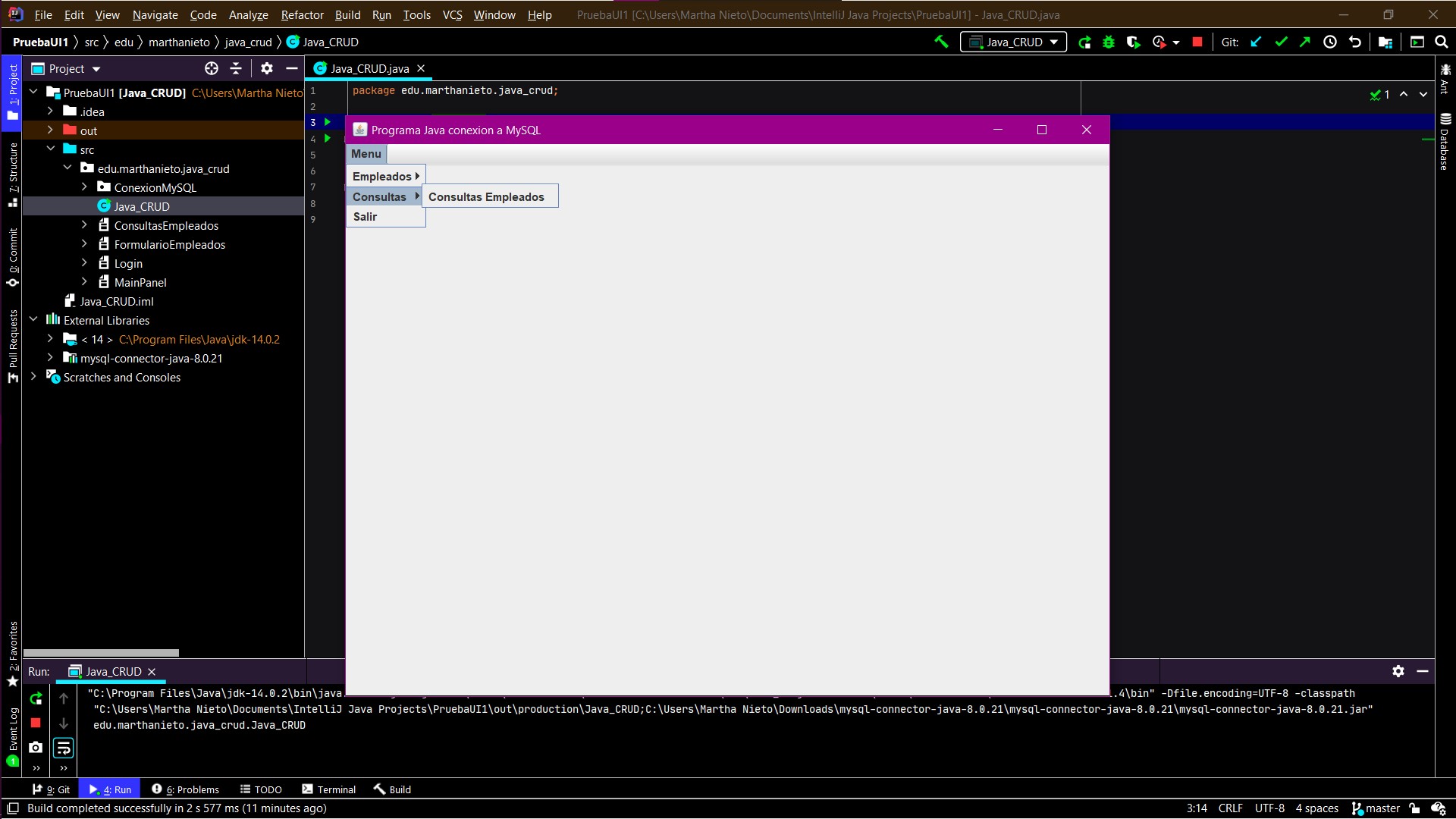 GitHub - MmmarRTha/Java_CRUD: Using Java 14, it’s a software with a user interface where the ...