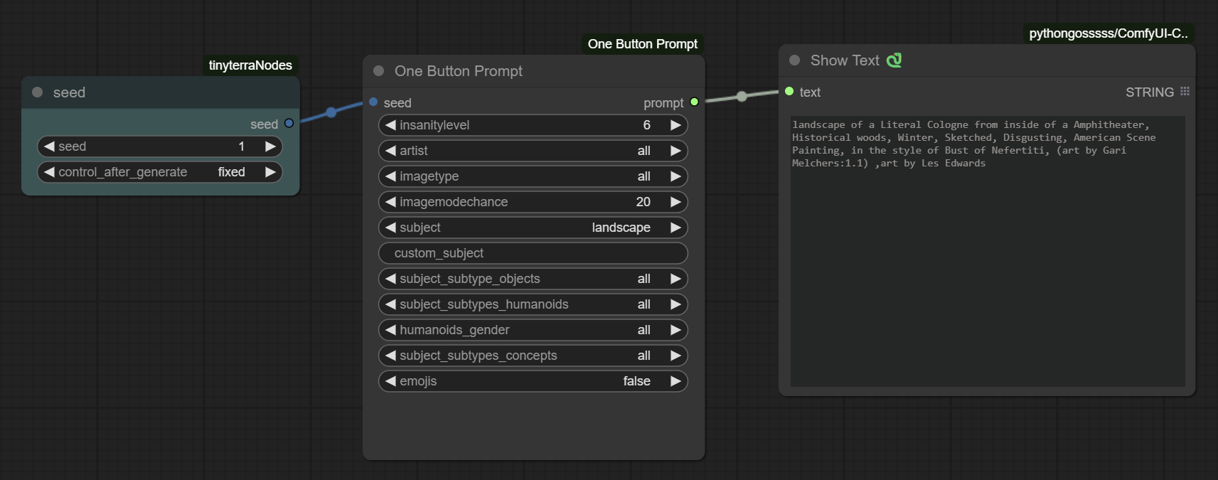 [ComfyUI] - Same seed produces random prompts · Issue #130 · AIrjen/OneButtonPrompt · GitHub