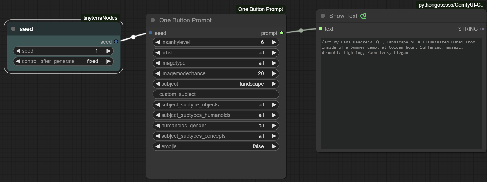 [ComfyUI] - Same seed produces random prompts · Issue #130 · AIrjen/OneButtonPrompt · GitHub
