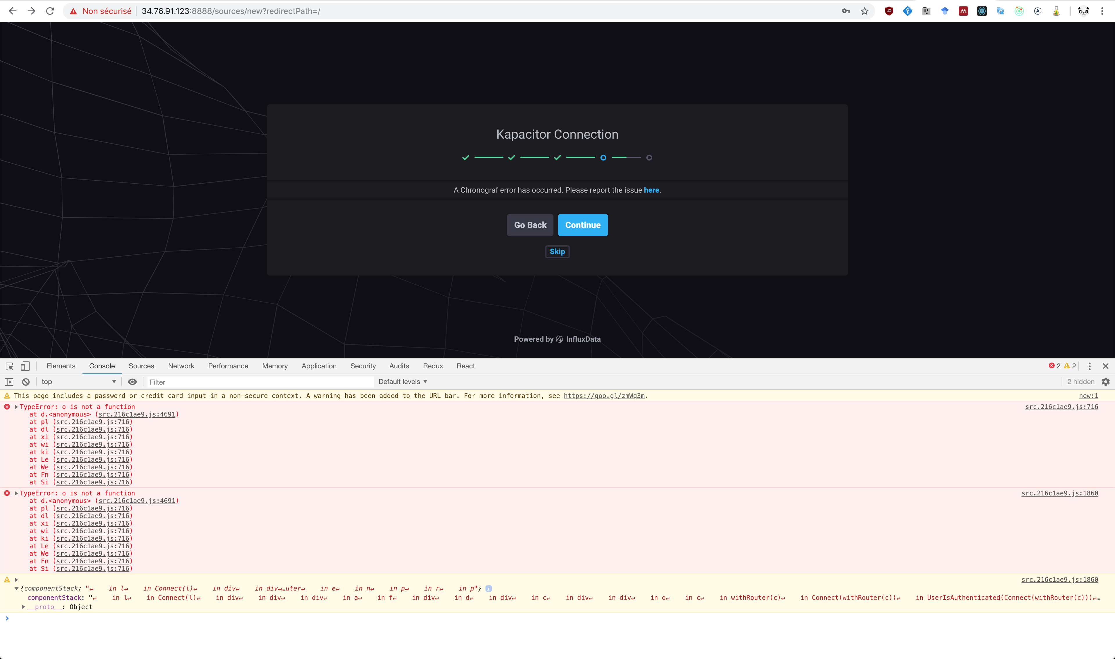 Chronograf (1.7.7) o is not a function · Issue #5054 · influxdata/chronograf · GitHub