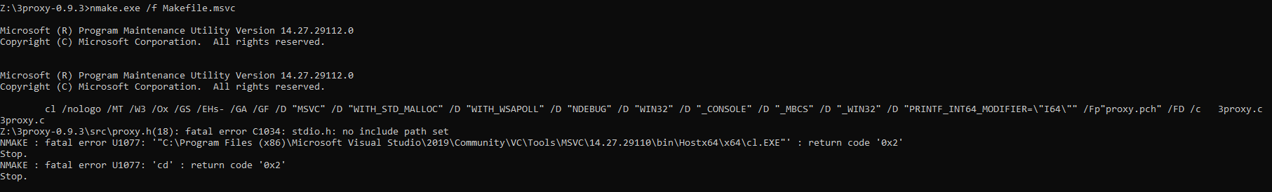Compilation on windows fails · Issue #585 · 3proxy/3proxy · GitHub