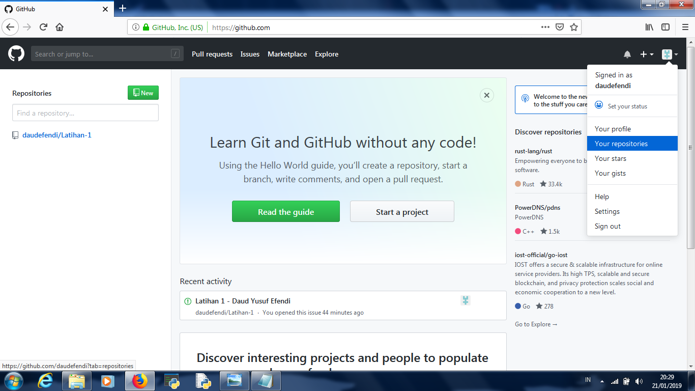 GitHub - daudefendi/Latihan-1