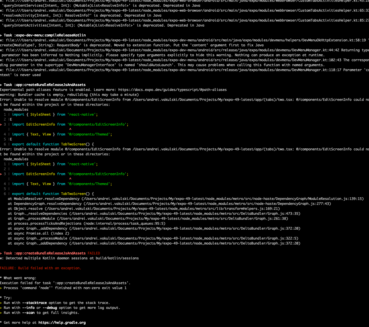 Android Production Build Fails · Issue 823 · Exporouter · Github