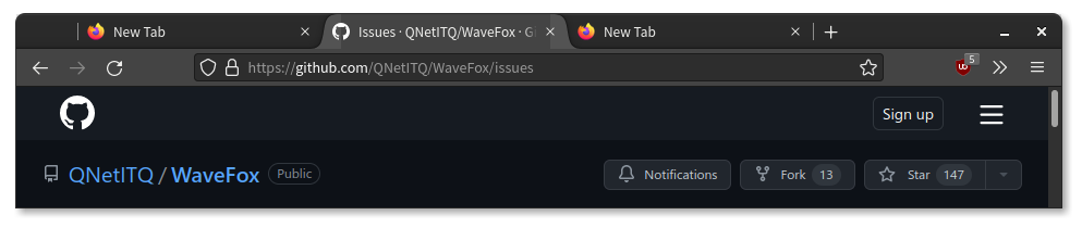 Lighter tab ends with Adwaita-dark GTK theme · Issue #33 · QNetITQ/WaveFox · GitHub