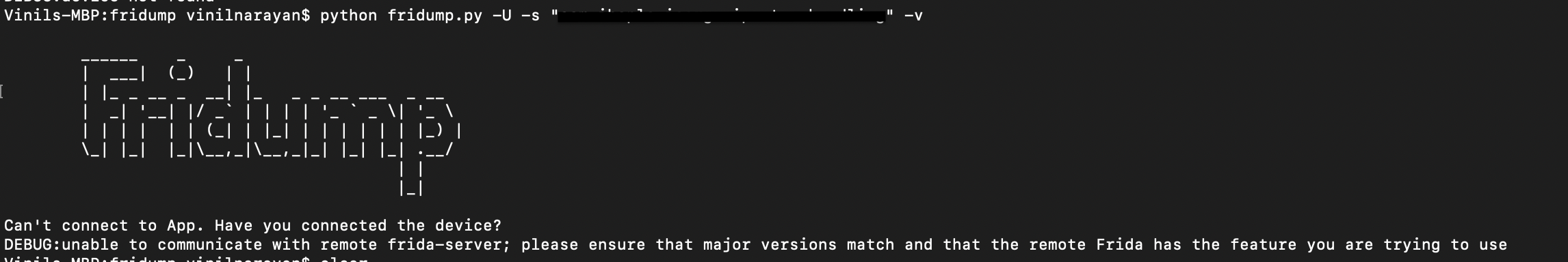 Can't connect to App. Have you connected the device with Frida 16.1.4 · Issue #41 ...