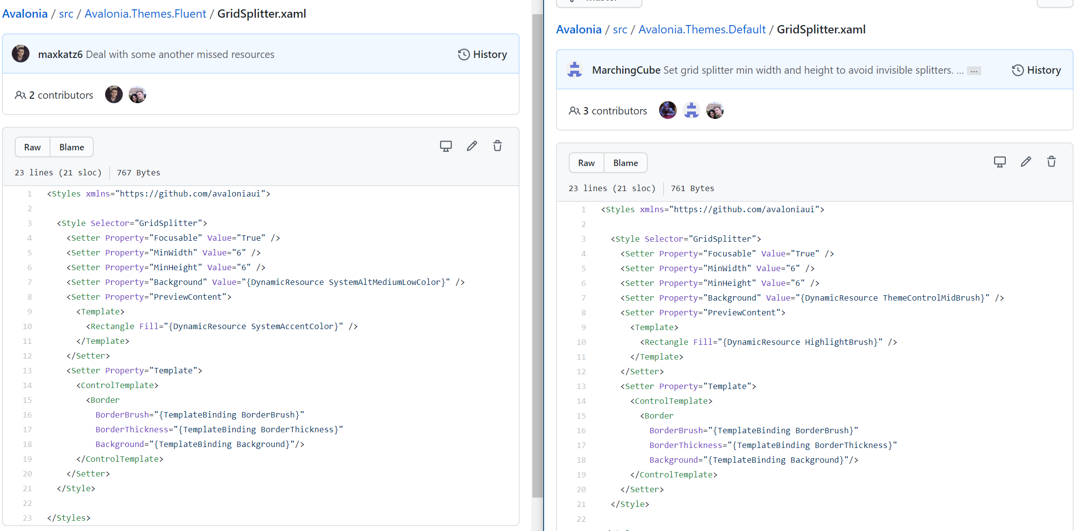 Gridsplitter looks ugly in 0.10-preview2 · Issue #4412 · AvaloniaUI/Avalonia · GitHub