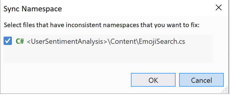 Add "fix namespaces" action that applies to all files in a Solution Explorer node · Issue #37453 ...