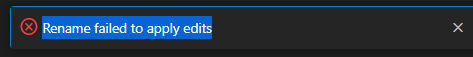 "Rename failed to apply edits" after trying to rename classes in files opened after file ...