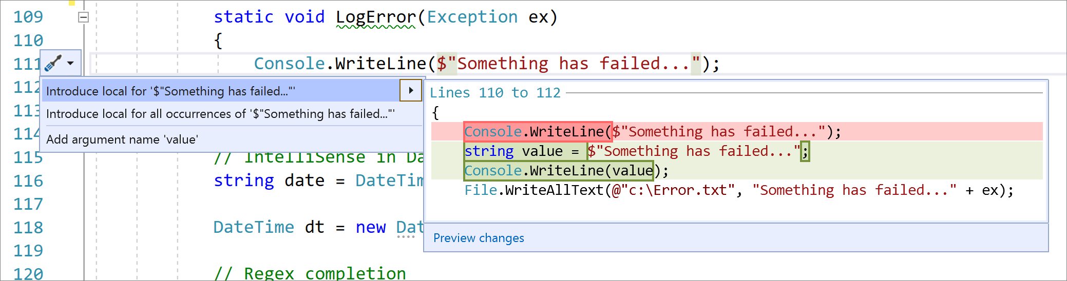 Introduce local variable doesn't work for all cases · Issue #49496 ...