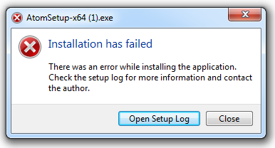 Windows installation failed · Issue #18709 · atom/atom · GitHub