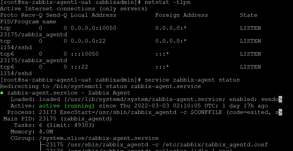 Zabbix sever is unable to connect with Zabbix Agent on Port 10050 ...