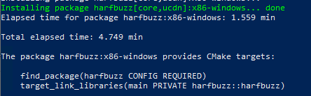 No HarfBuzz CMake targets given on installation. · Issue #3648 · microsoft/vcpkg · GitHub