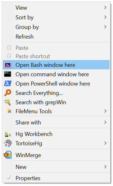 start bash in current directory · Issue #1562 · cmderdev/cmder · GitHub