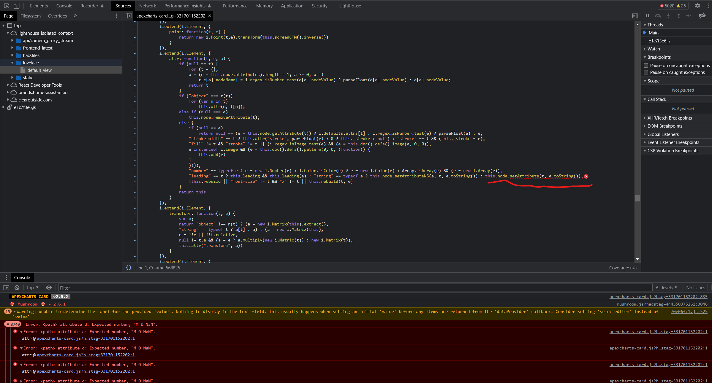 Error: attribute d: Expected number, "M 0 NaN". · Issue #523 · RomRider/apexcharts-card · GitHub
